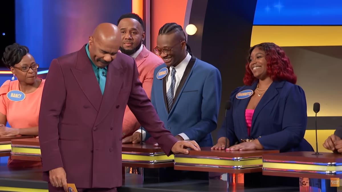 'Family Feud' host Steve Harvey almost tears up as an answer brings out ...
