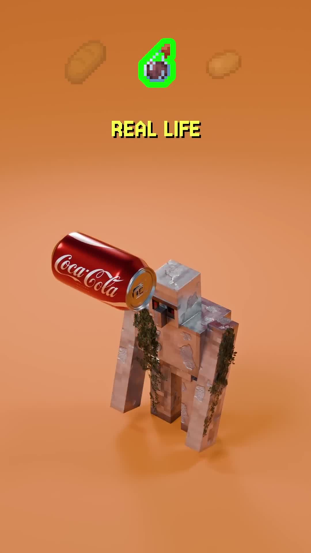 Which is the best snack? | Minecraft iron golem vs real life satisfying ...