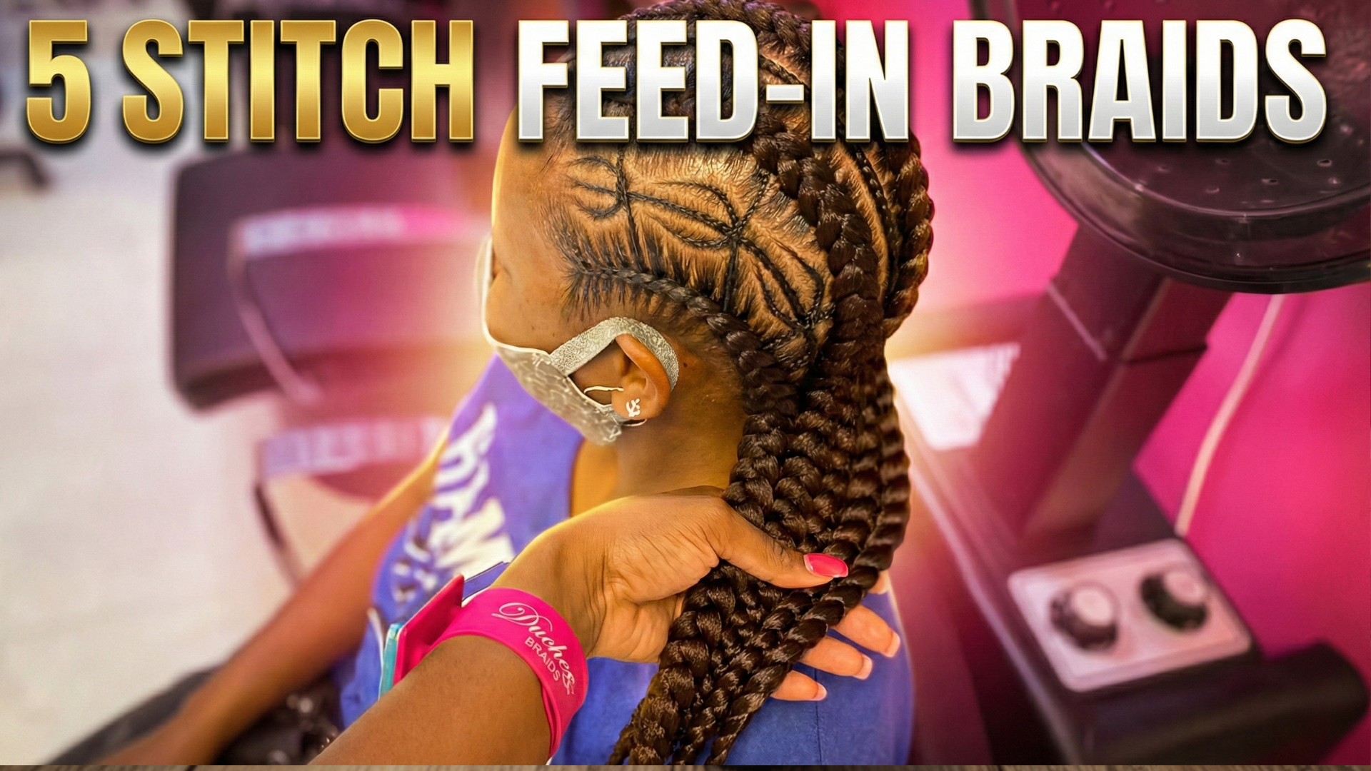 5 stitch feed-in braids: sleek & perfectly defined