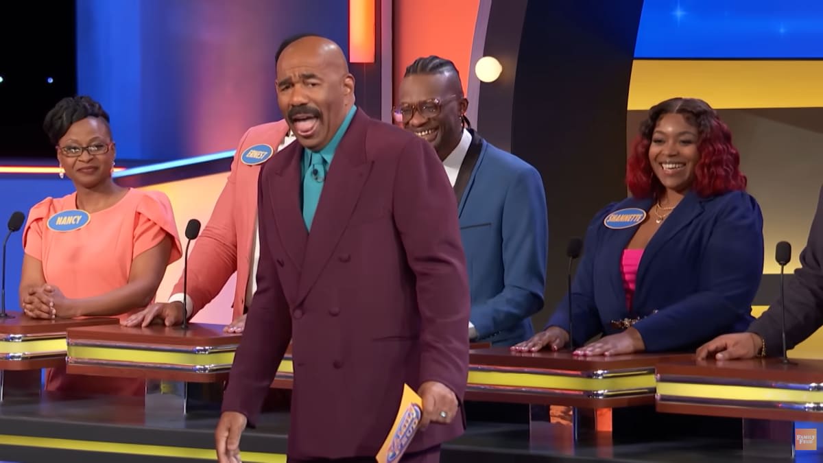 'Family Feud' host Steve Harvey almost tears up as an answer brings out ...