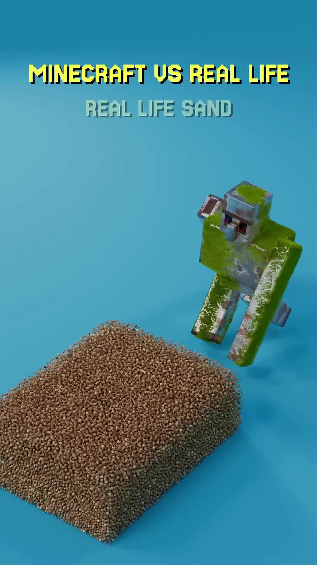 Minecraft vs real life simulation 🗿🫠 #blender #minecraft # ...