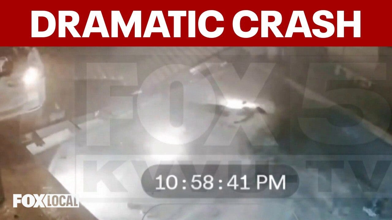 Car goes airborne, crashes into backyard pool | Driver lands in water