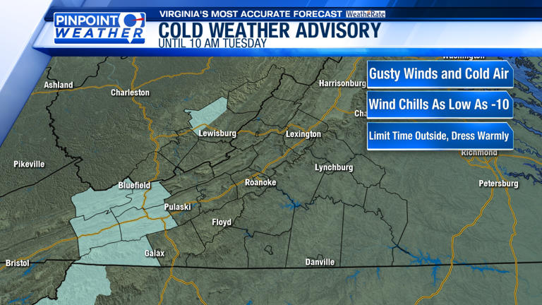 Pinpoint weather: Cold and blustery Tuesday