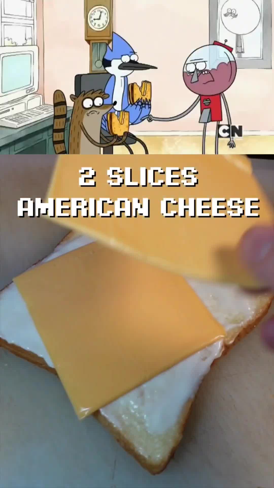 Grilled cheese deluxe from Regular Show #shorts #regularshow #cooking