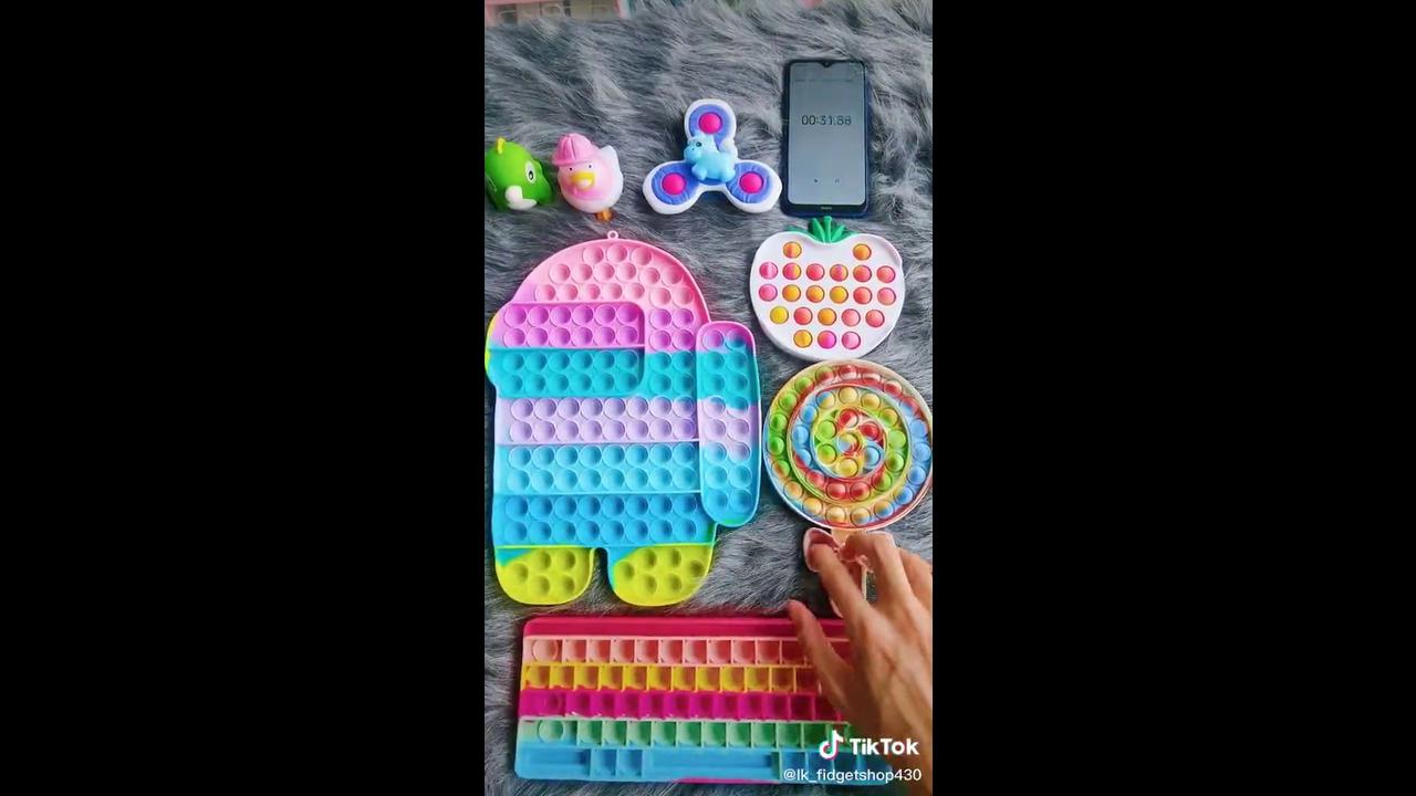 Colorful rainbow pop it toys