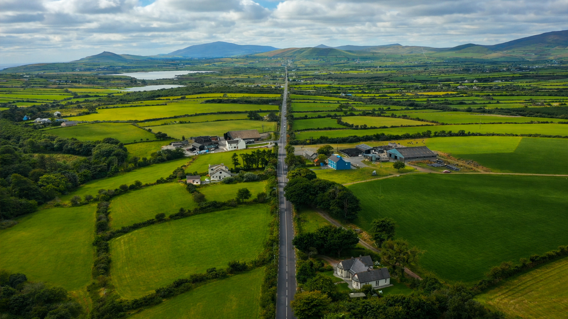 Peaceful farmland and endless greenery view