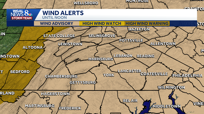 Wind advisory remains in effect; snow showers, flurries possible in ...