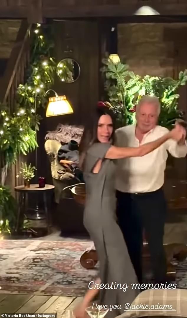 Heartwarming moment Victoria Beckham dances with her rarely-seen dad ...