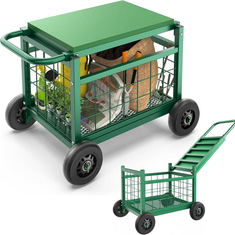 Gardeners are calling this 2-in-1 stool cart the 'must-have tool of 2026'