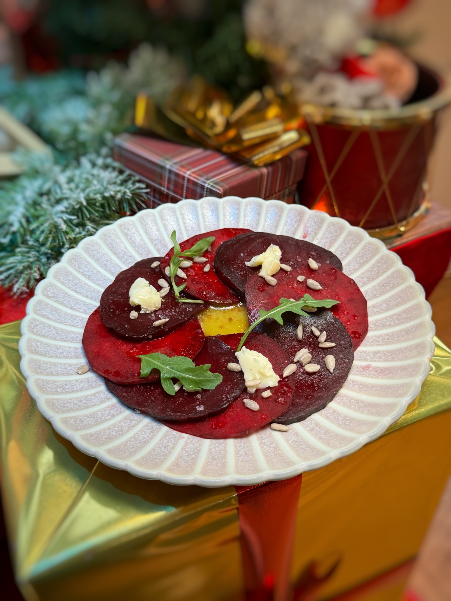 Carpaccio de betterave au Munster à la façon Cyril Lignac