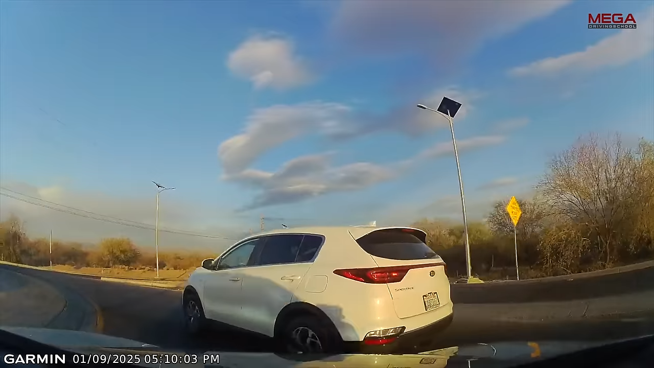 Highway drift ends with a rapid rollover