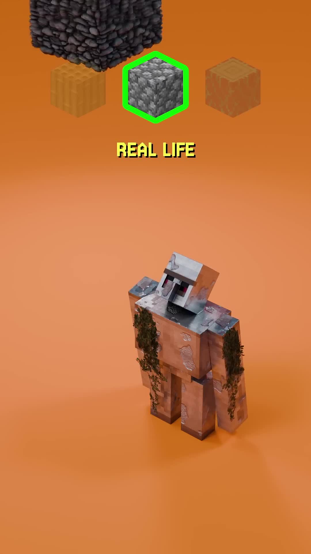 Minecraft iron golem vs real life satisfying 3D cloth and fluid ...