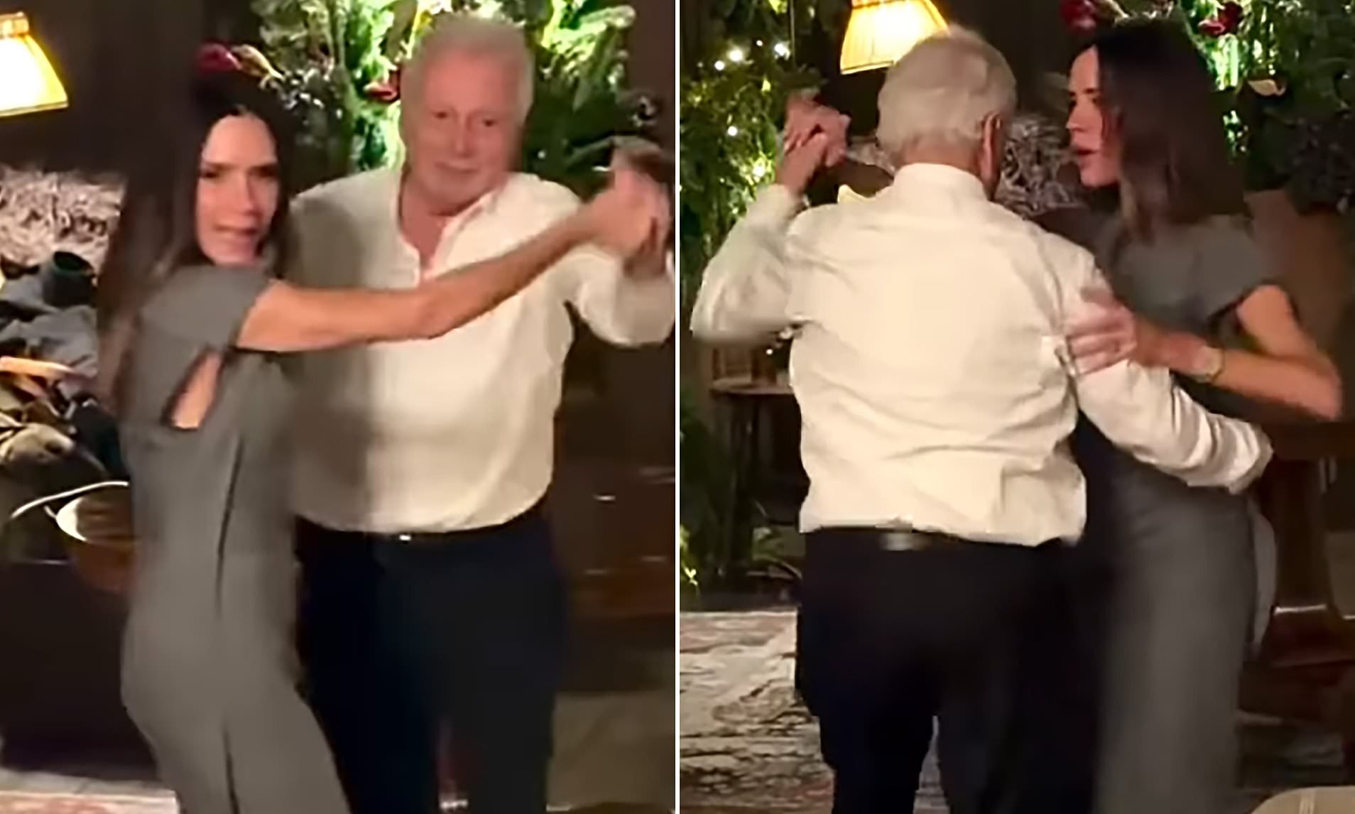 Heartwarming moment Victoria Beckham dances with her rarely-seen dad ...