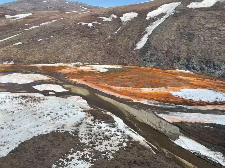 Arctic rivers are turning orange as the ground thaws beneath them