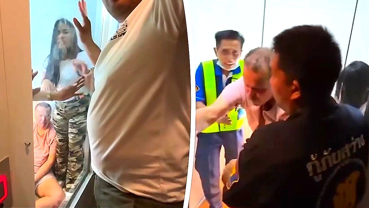 Tourist, girlfriend and security guard rescued from stalled glass ...