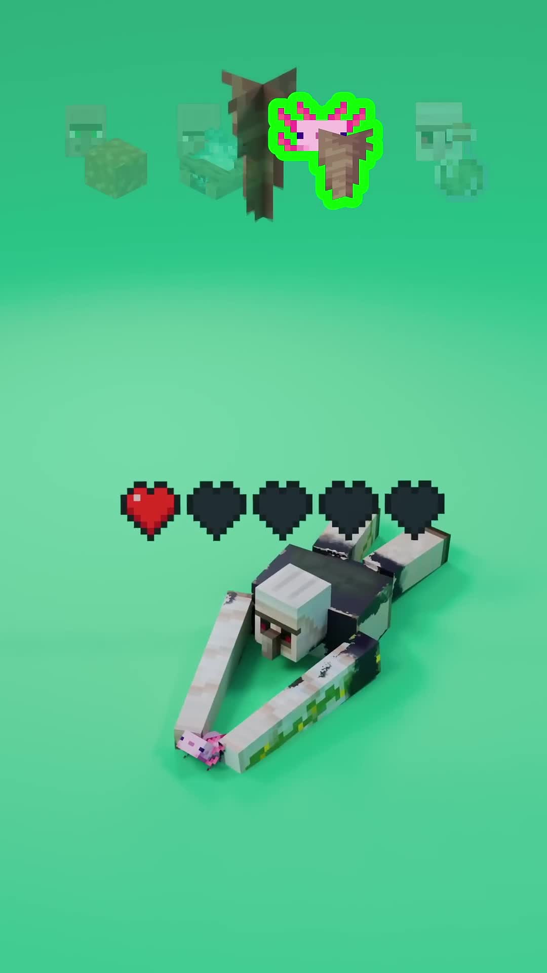 Minecraft mobs vs iron golem the hero satisfying 3D fluid and cloth ...