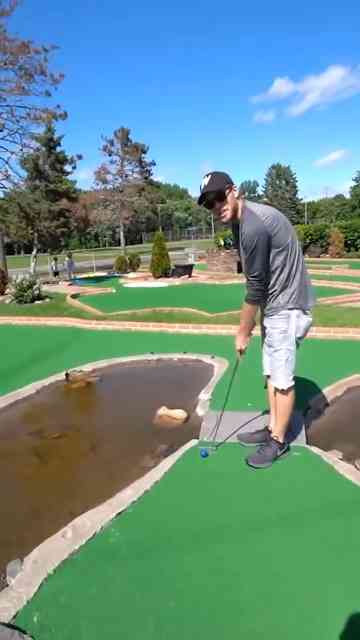 Who even builds bridges on a mini golf course... seriously