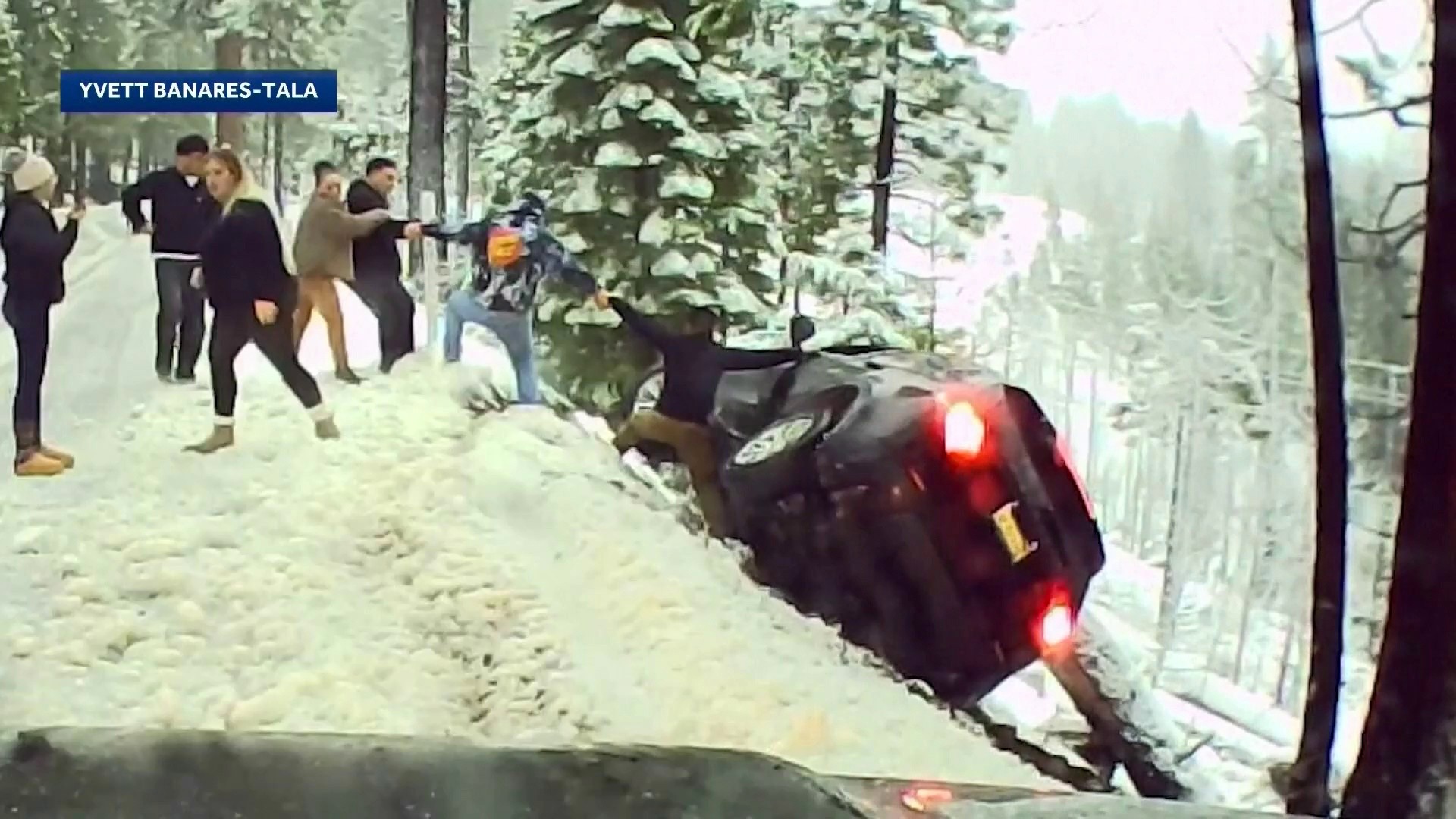 Couple saved after car rolls off side of California highway