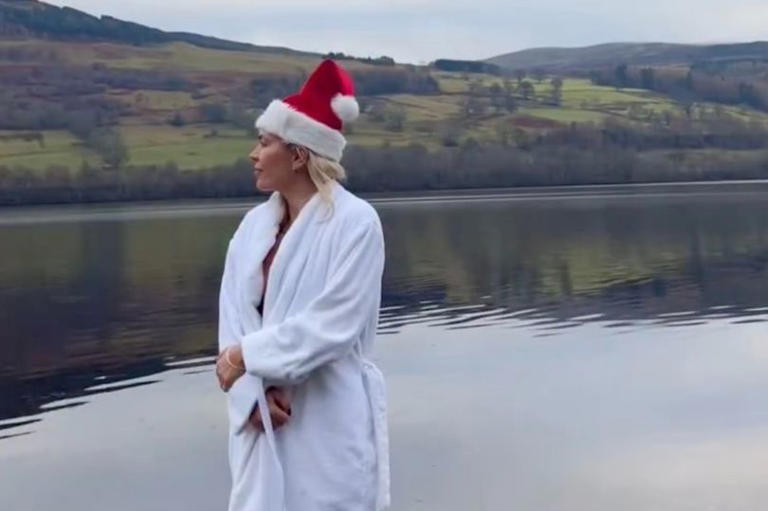 A Place in the Sun's Danni Menzies sports skimpy red bikini for icy dip ...