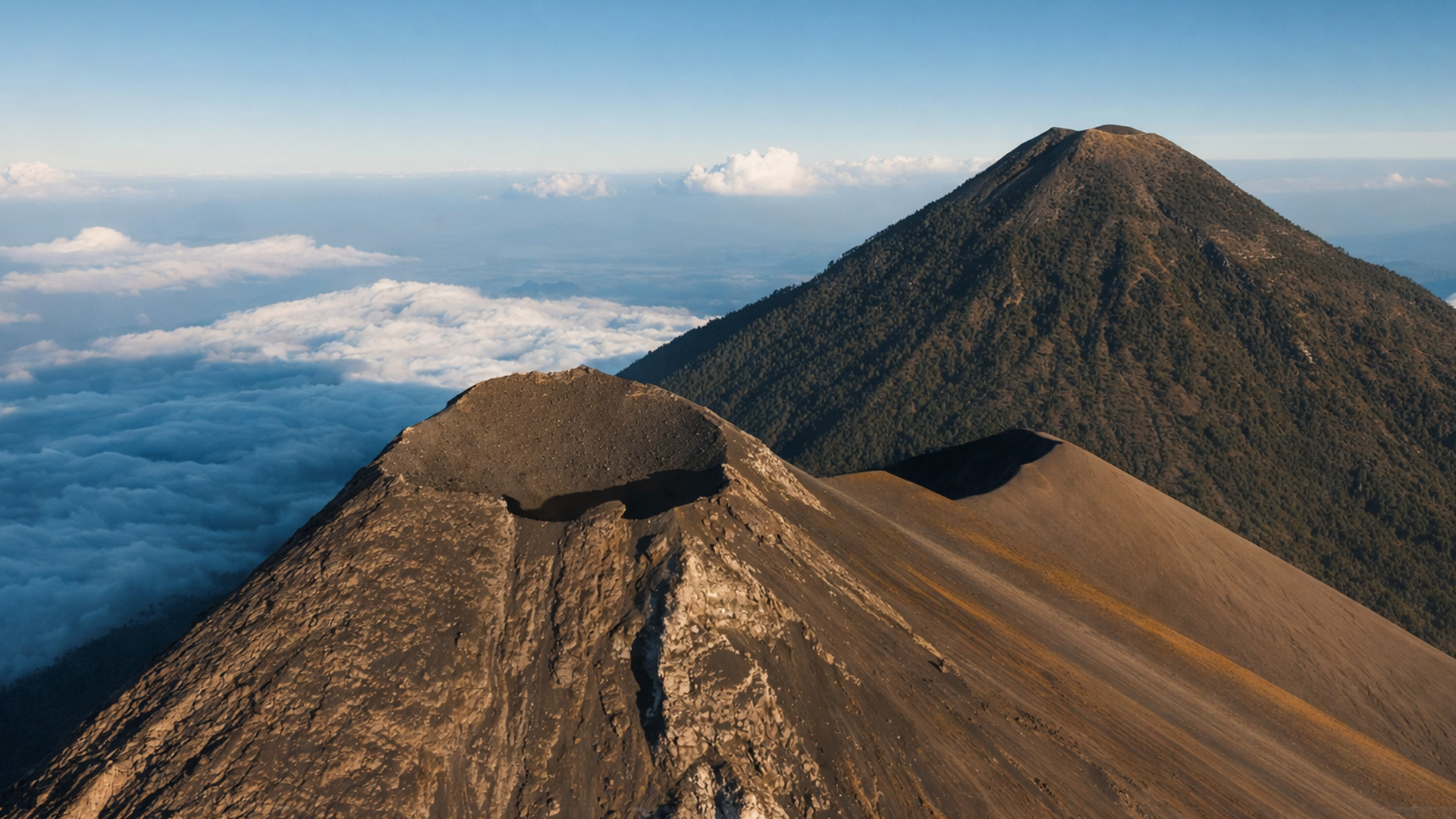 Above the clouds, between two peaks