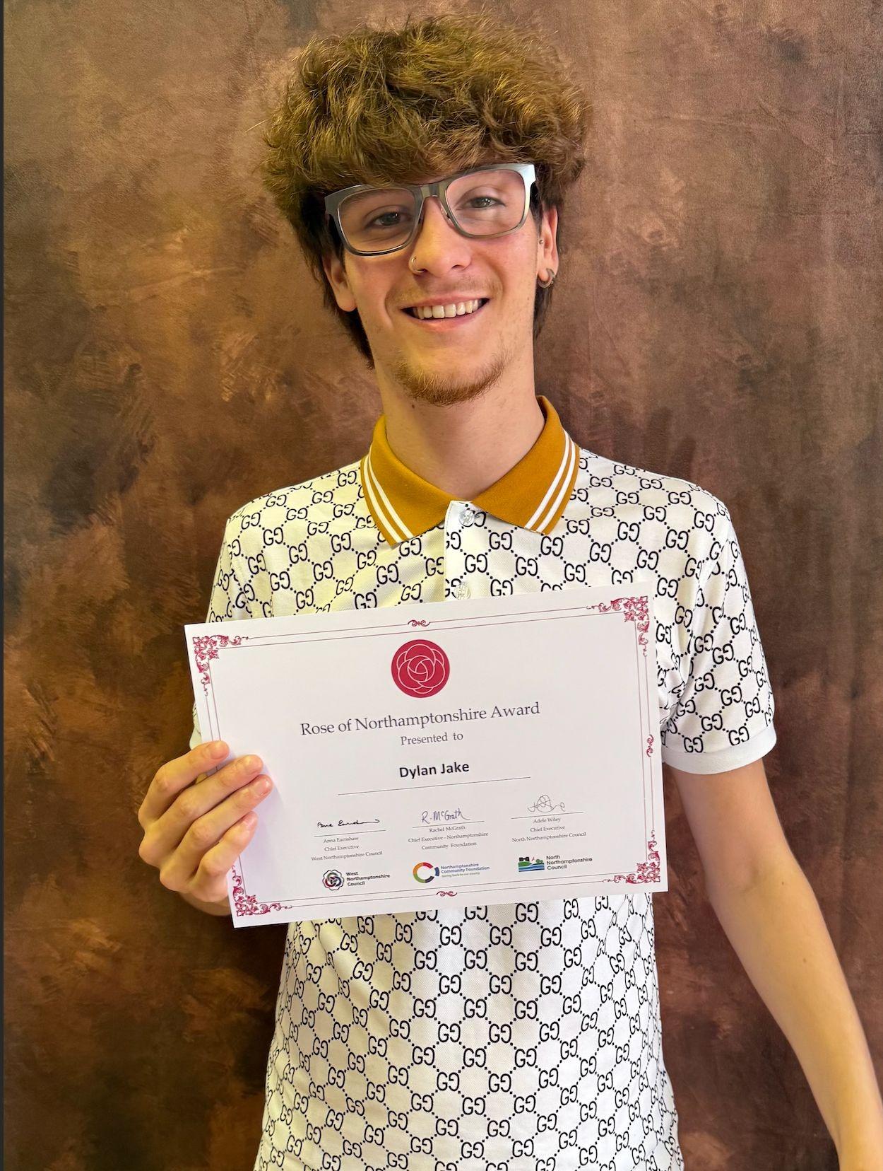 Dylan Jake awarded one of Northamptonshire’s highest civic honours