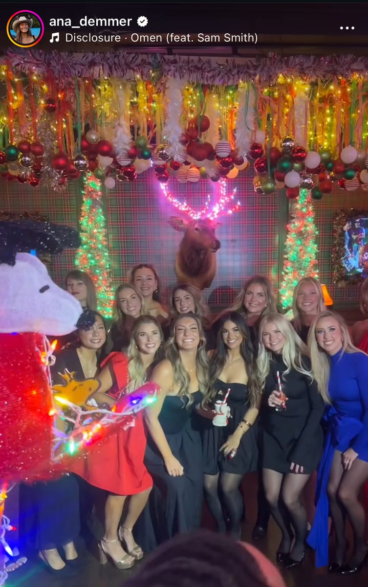 Taylor Swift is hard to spot in a new Chiefs holiday party photo