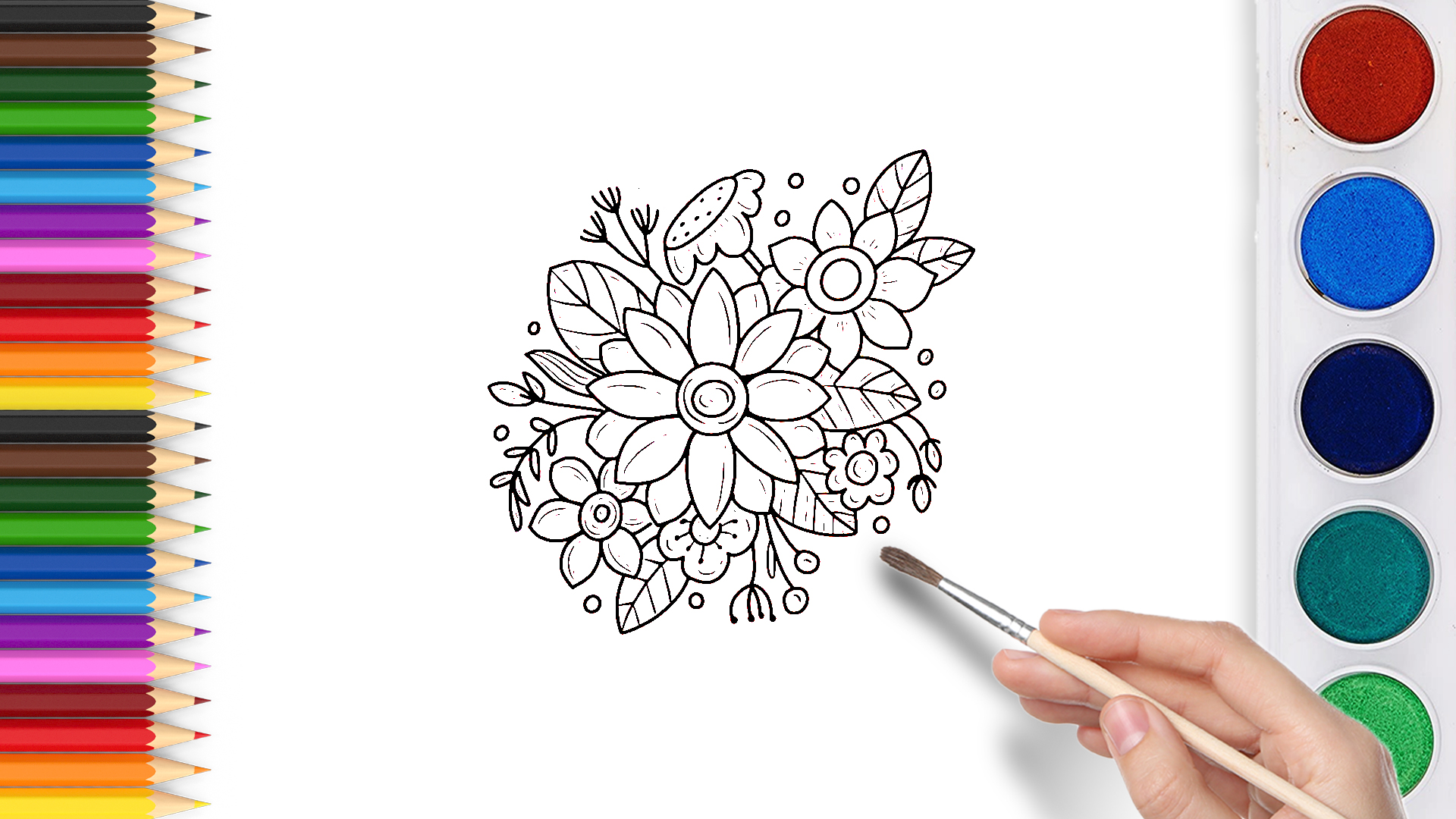 Learning colors through flower painting