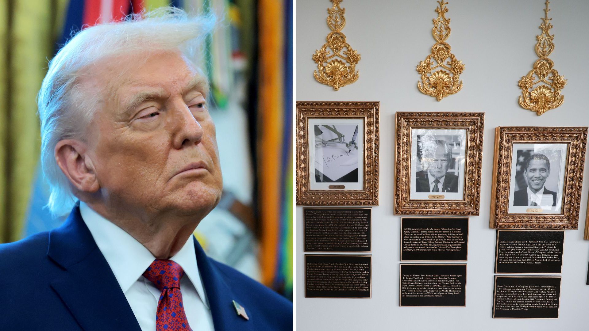 Trump insults past presidents with disturbing new plaques