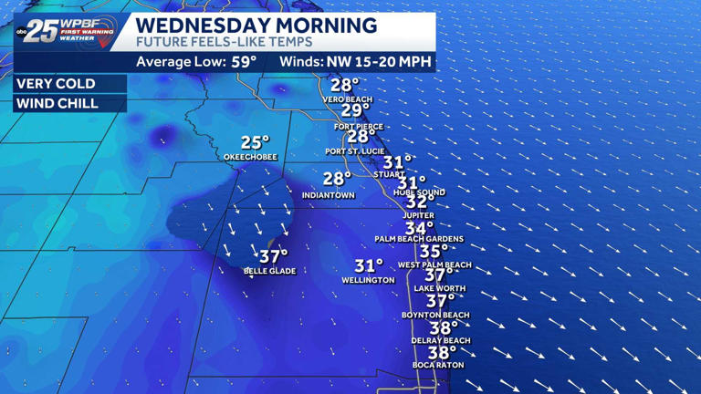 South Florida to experience cold weather into New Year's Day