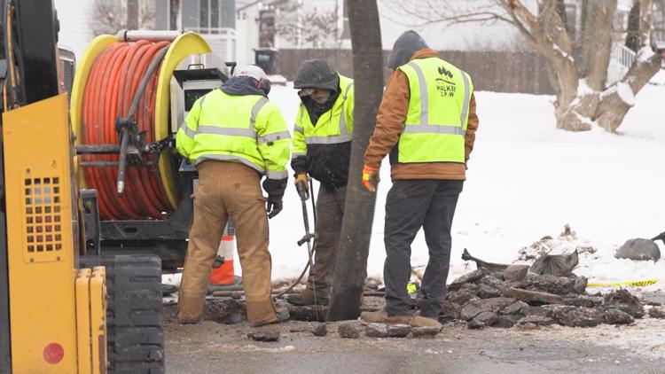 Sinkhole opens in Walker intersection overnight; temporary fix now in place