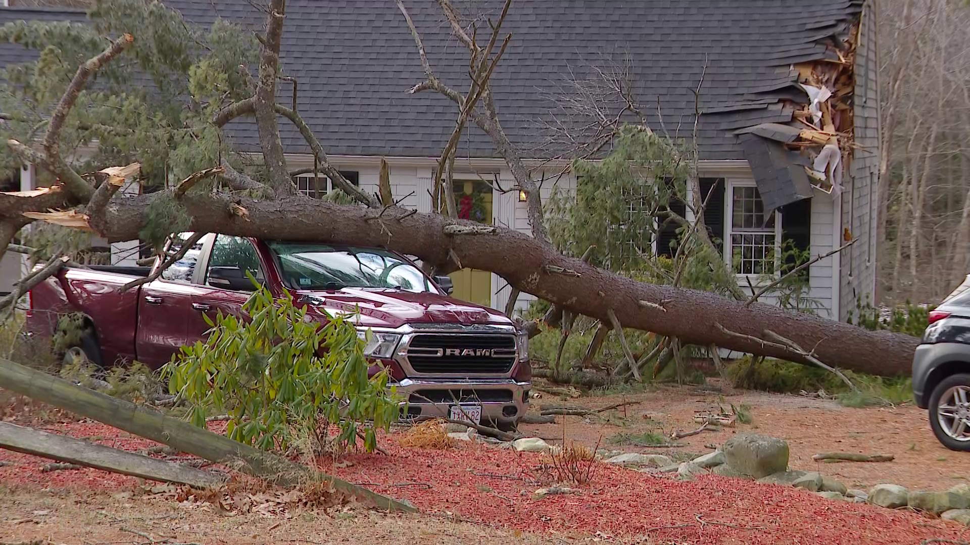 Windy weather topples trees, knocks out power to parts of Mass.