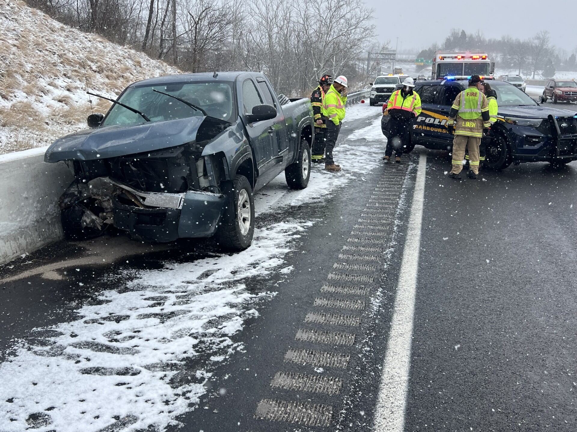Slick conditions leads to crash on I-64