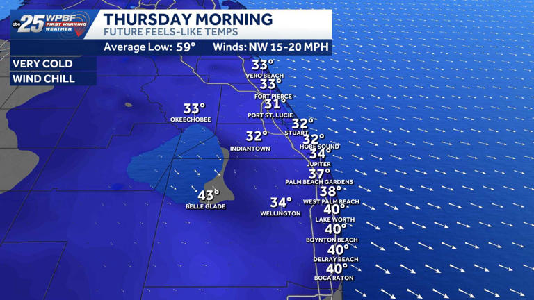 South Florida to experience cold weather into New Year's Day