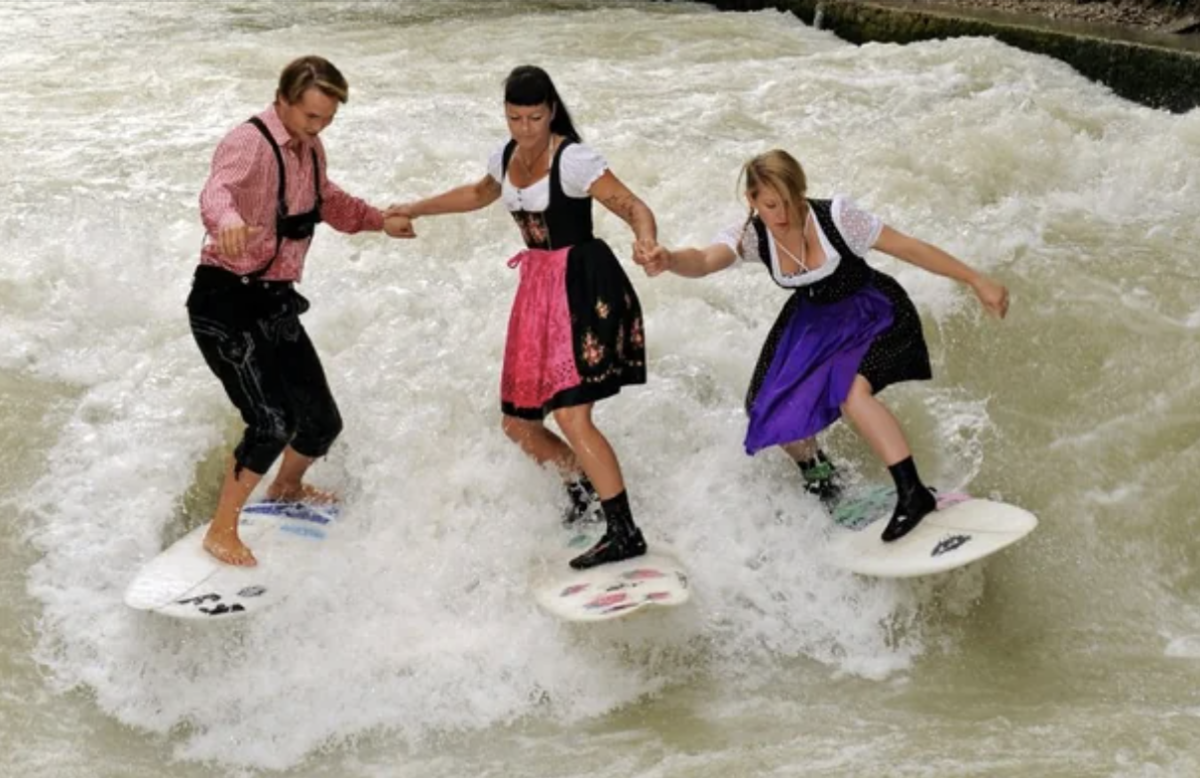 Munich Eisbach River wave un-surfable after DIY fix fails