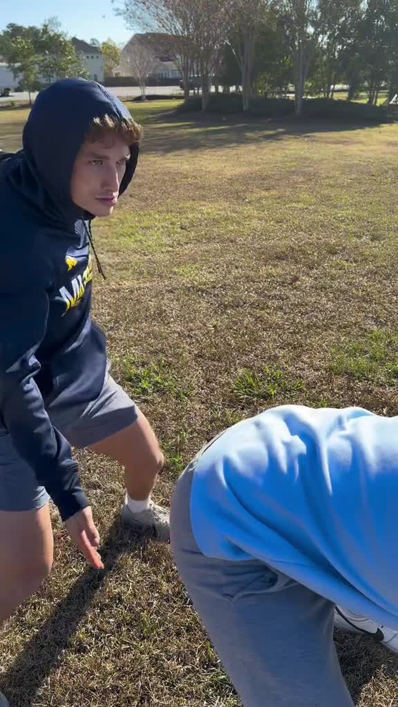 When your buddy takes the quarterback cadence too seriously