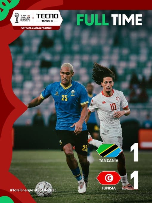 AFCON 2025: Tunisia and Tanzania reach round of 16 after 1–1 draw