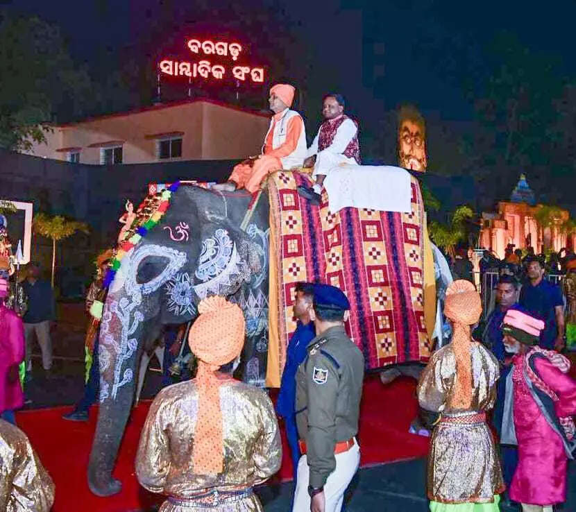 Odisha CM rides elephant as royal guest at Dhanu Yatra