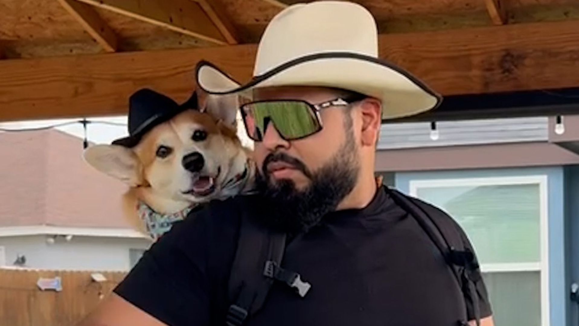 Corgi insists on supervising dad when he grills