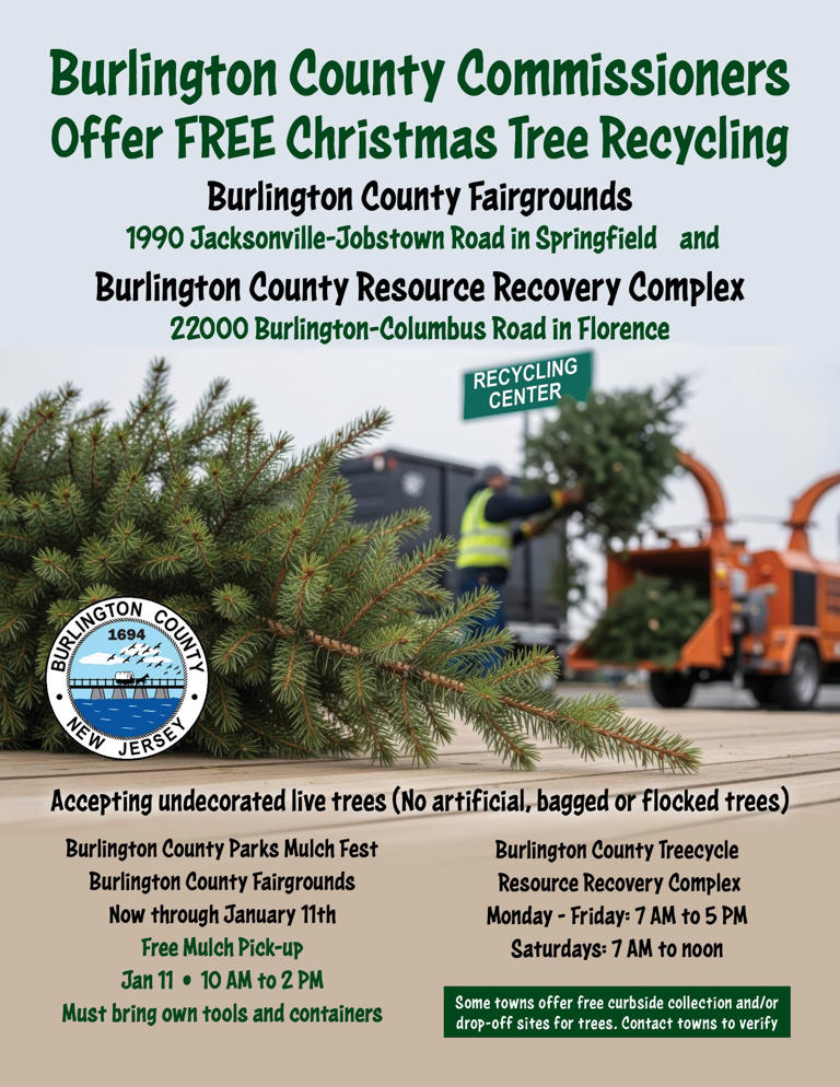Christmas tree recycling in Cinnaminson: Curbside pickup, drop-offs ...
