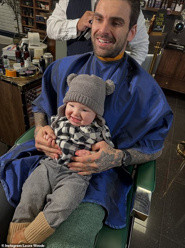 Laura Woods looks happy as she celebrates Christmas with fiancée Adam ...