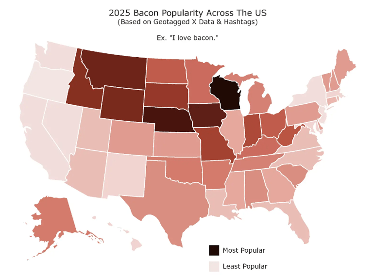 On National Bacon Day, Wisconsin named America’s biggest bacon fan