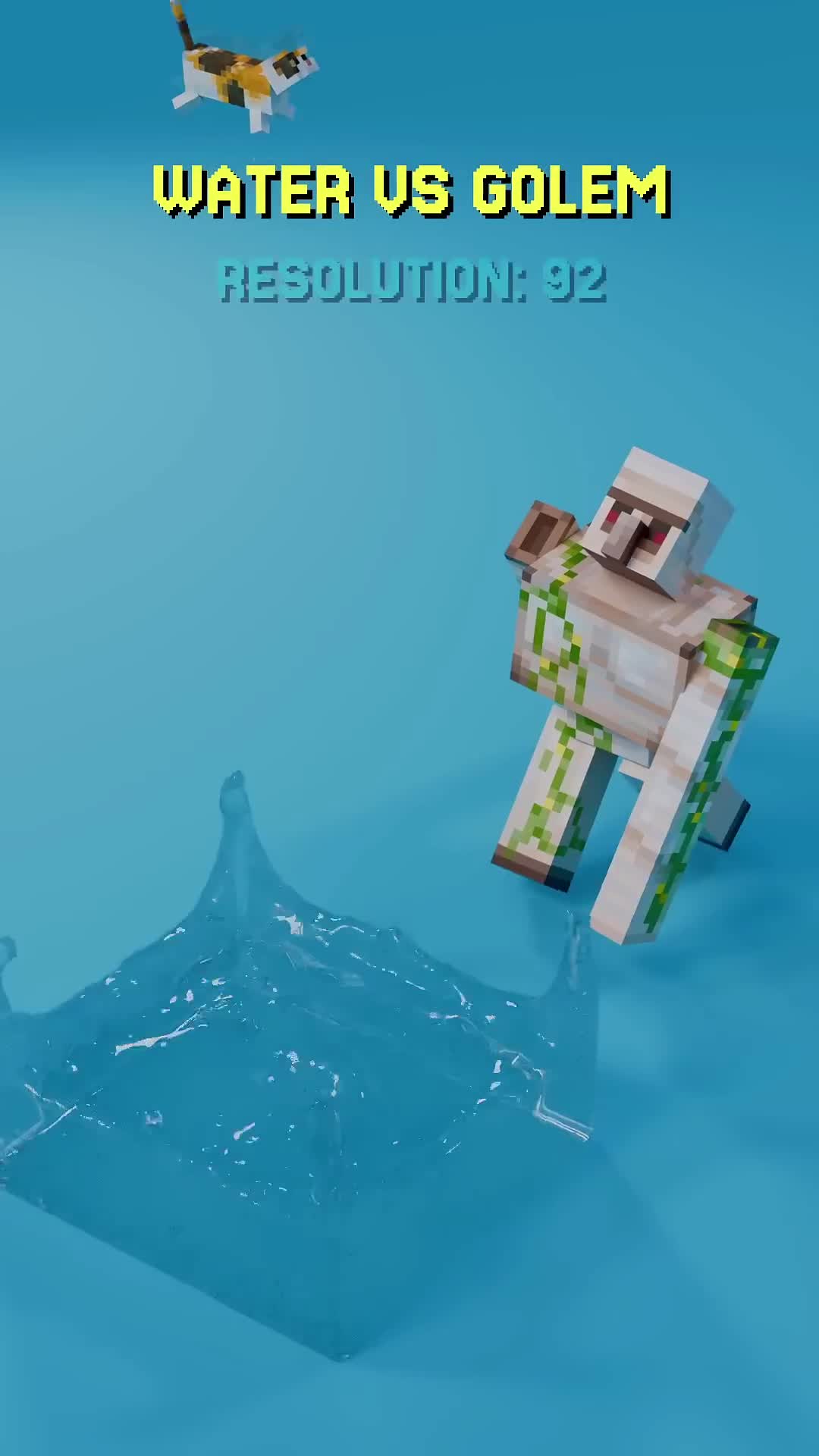 Minecraft fluid dive simulation 😺🗿#minecraft #blender #minecraftshorts