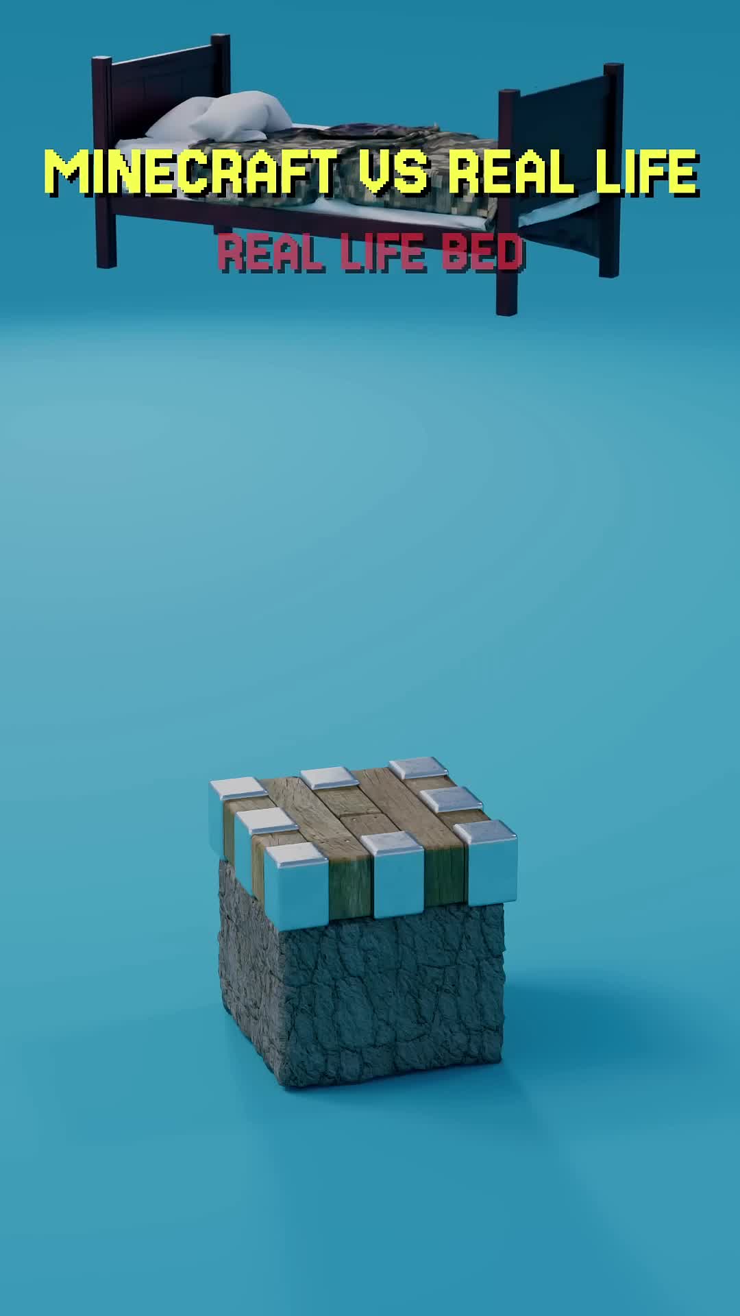 Minecraft vs real life animations #blender #minecraft #minecraftshorts #fyp