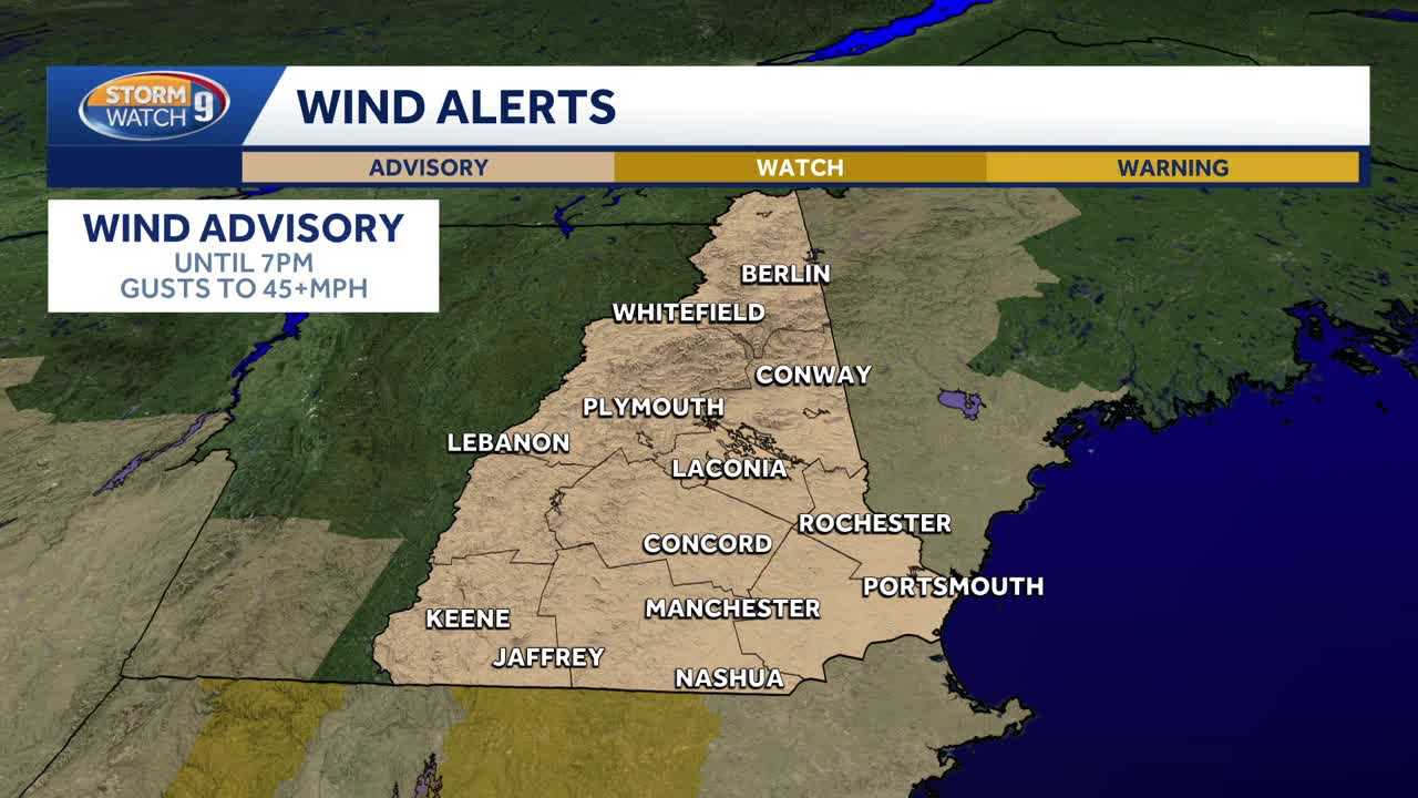 Strong wind gusts as frigid air moves in