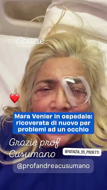 Mara Venier in ospedale: ricoverata di nuovo per problemi ad un occhio