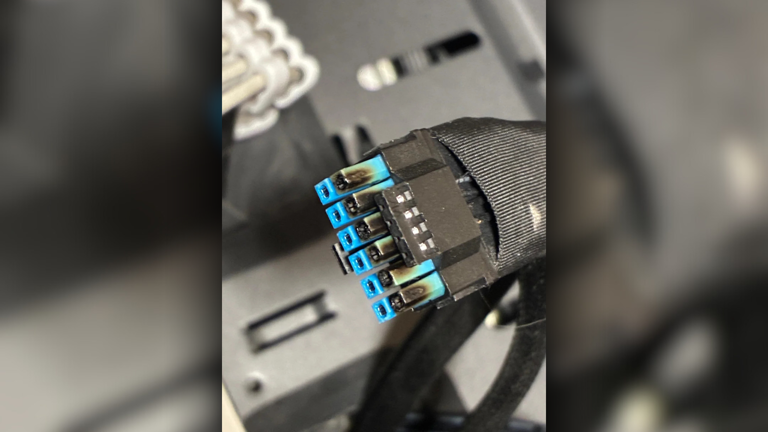 Another 16-pin GPU power connector gets scorched, but this time it's ...
