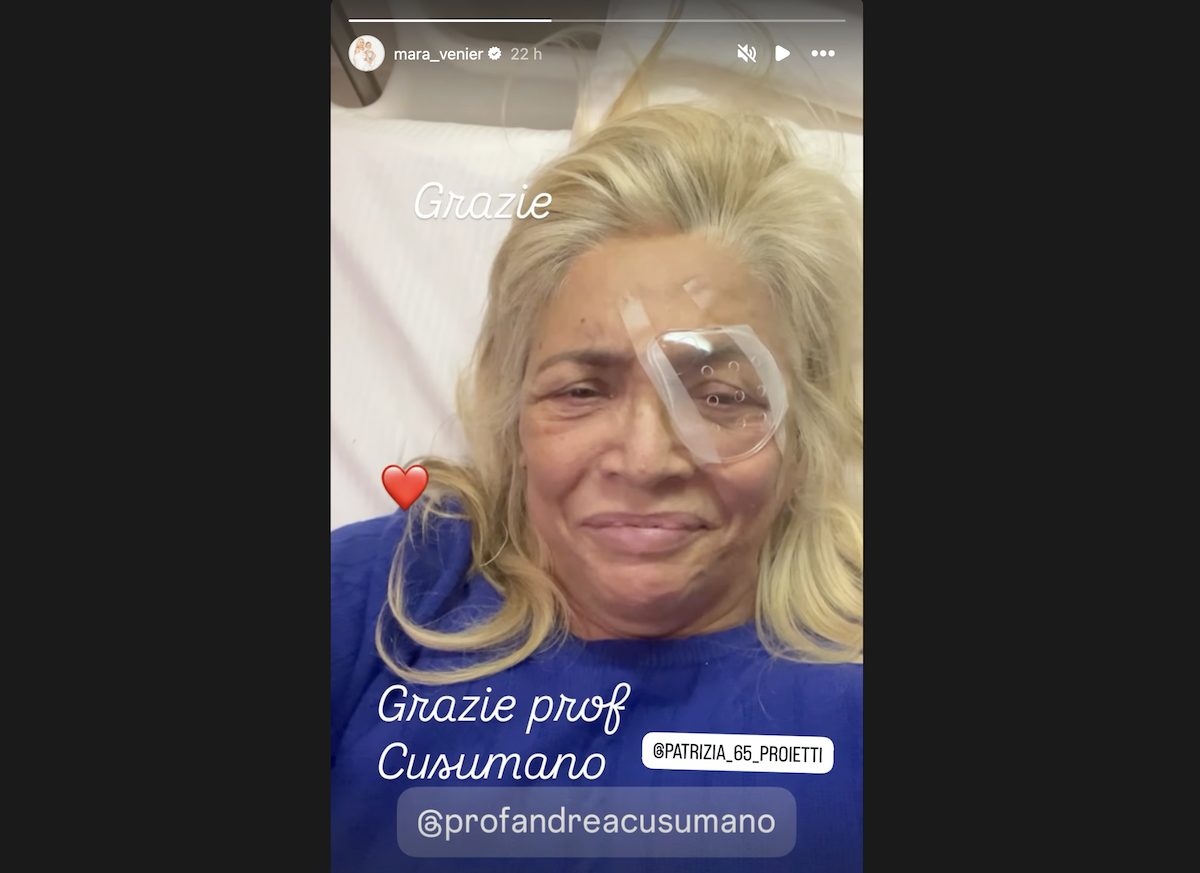 Mara Venier operata all’occhio: il messaggio dall’ospedale