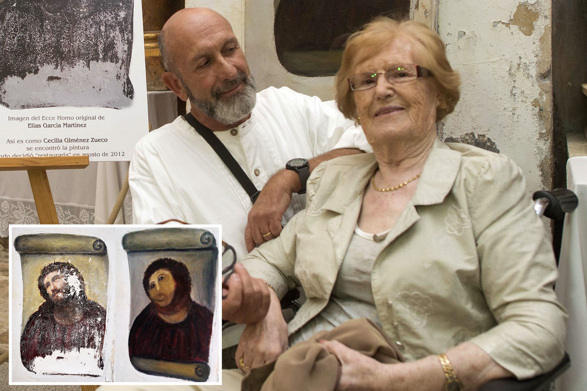 Amateur artist who famously botched 'Monkey Jesus' restoration dead at 94