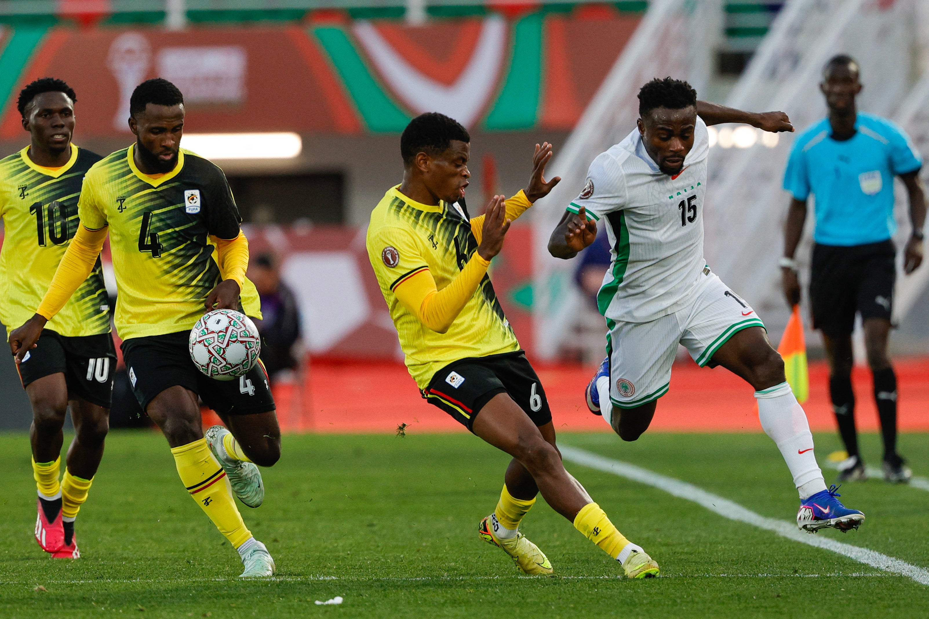Onyedika brace puts Super Eagles in control against 10-man Uganda