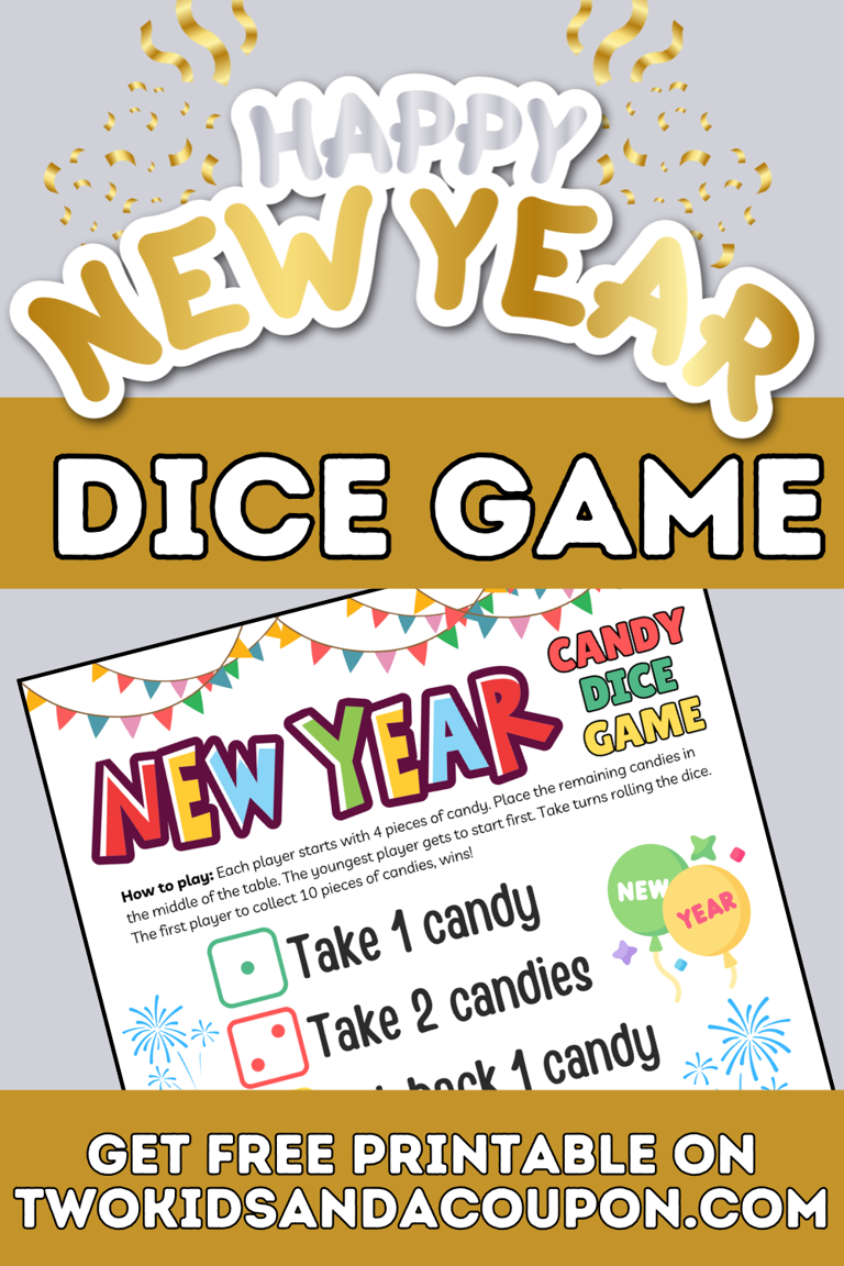 Get a sweet start to the year with our candy New Year dice game